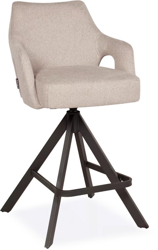 Barstoel Charlie (draaibaar) - Soho Beige - Stof - Naturel ...