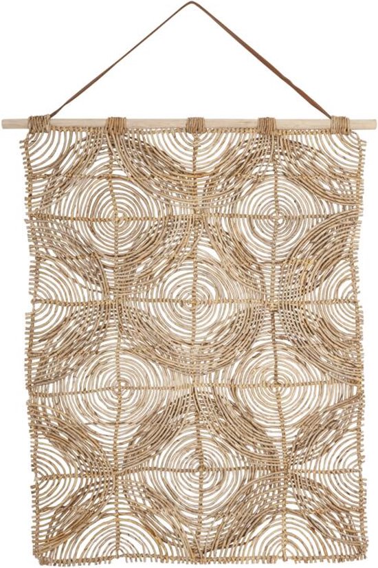 MUST Living Wall Panel round & round,107x71x2 cm, natural abaca and ...