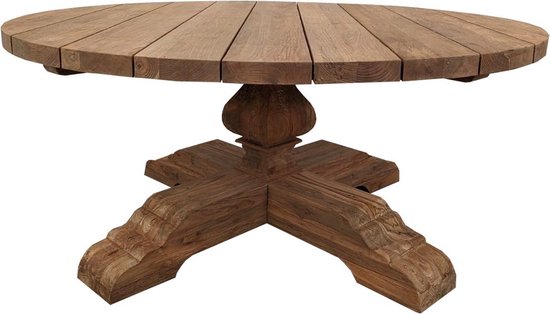 RONDE TEAK TUINTAFEL 180 CM MET KLOOSTERPOOT | bol