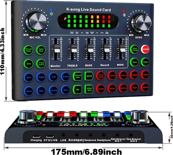 Xerolax Audio Mixer - Mengpaneel - DJ - Mixer - Gaming - Zwart | bol