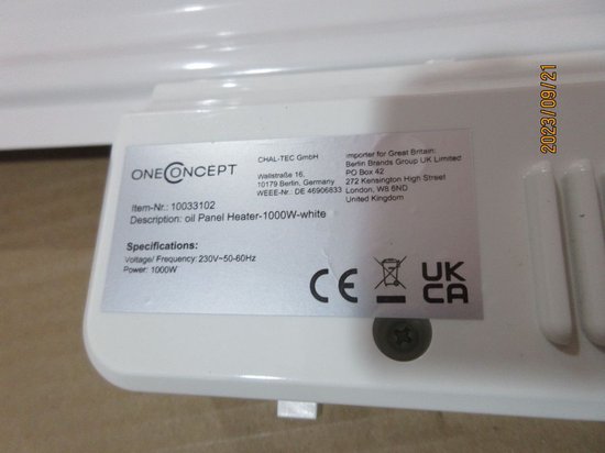 OneConcept Wallander Olieradiator - 1000W - Thermostaat - Oliekachel ...