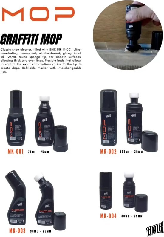 BNIK MOP MK-002 - Ink marker - permanent - alcoholbasis - Zwart | bol