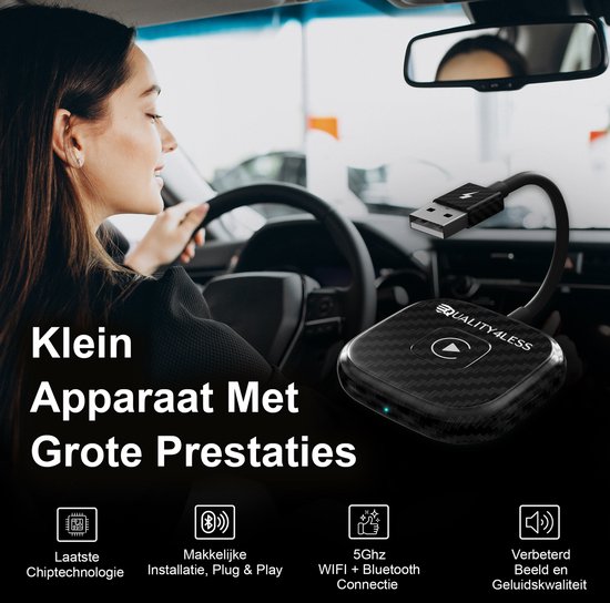 Quality4Less™ - Luxe Dongle geschikt voor Carplay - Draadloos verbinden ...