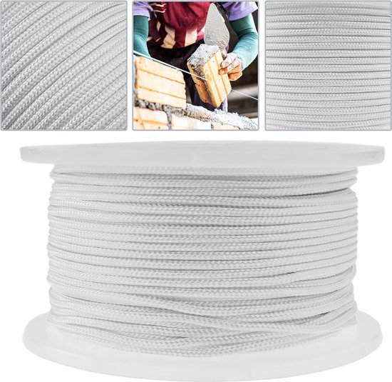 Gevlochten polyester touw 100 m x 3 mm wit | bol