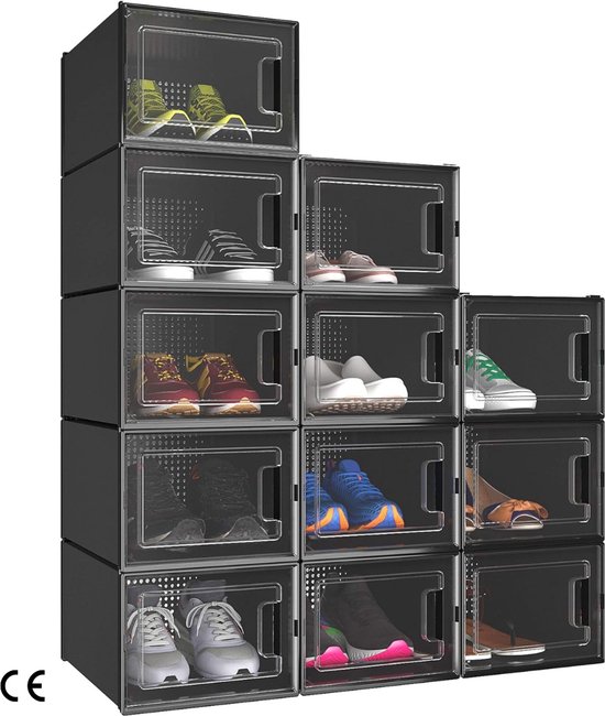 Schoenen opbergsysteem - Schoenenbox - Stapelbare Schoenendozen - Set ...