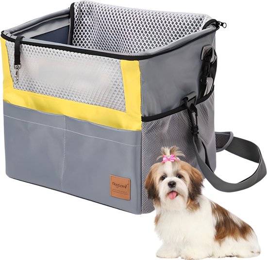 Livano Fietsmand Hond - Hondenmand Fiets - Voorop - Fietstas Hond - Hondenfietsmand - Geel | bol