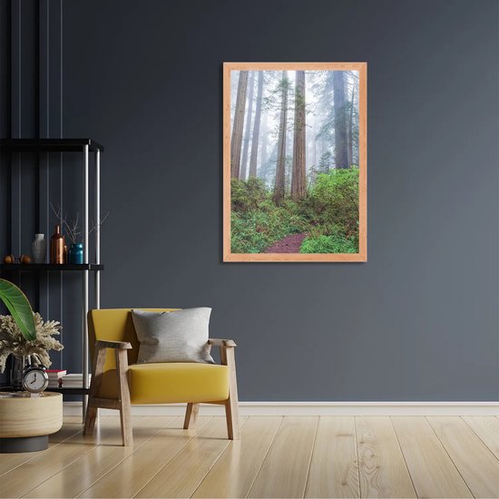 Poster Sequoia bos Rechthoek Verticaal Met Lijst L (40 X 50 CM) - Hout ...