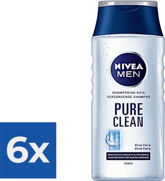 Nivea Shampoo Men Pure Impact 250 ml - Voordeelverpakking 6 stuks | bol