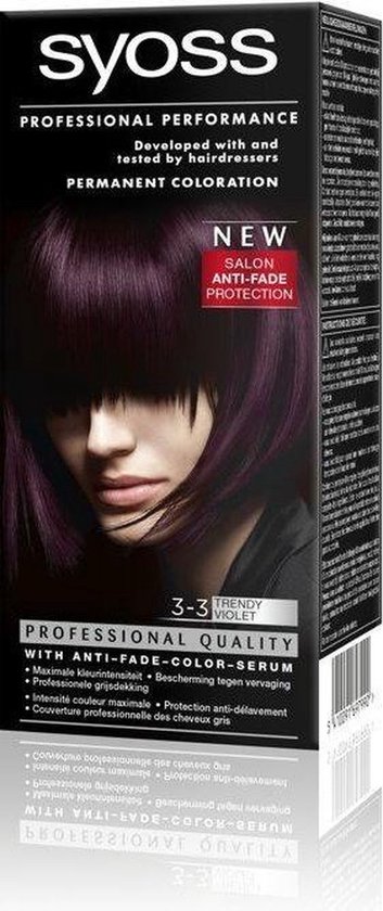 SYOSS Color Baseline 3-3 Trendy Violet Haarverf - 1 stuk - Voordeelverpakking 6 stuks | bol