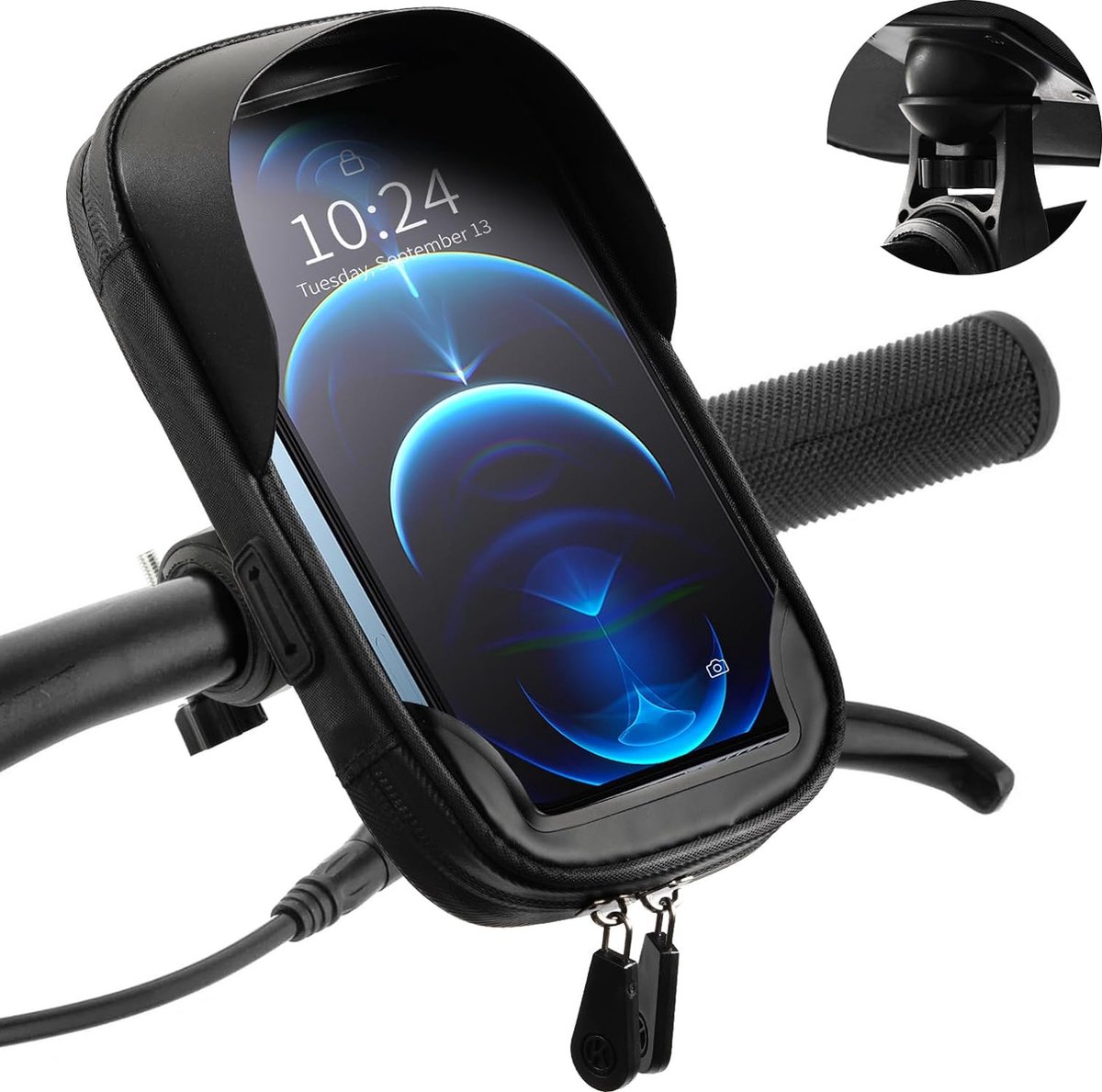 Fiets Telefoonhouder Waterdichte, 360° draaibare fietstas frametassen ...