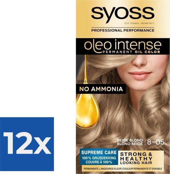 SYOSS Oleo Intense 8-05 Beige Blond - 1 stuk - Voordeelverpakking 12 stuks | bol