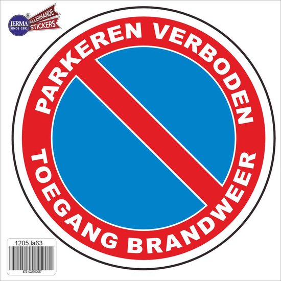 Niet parkeren brandweer doorgang sticker | bol