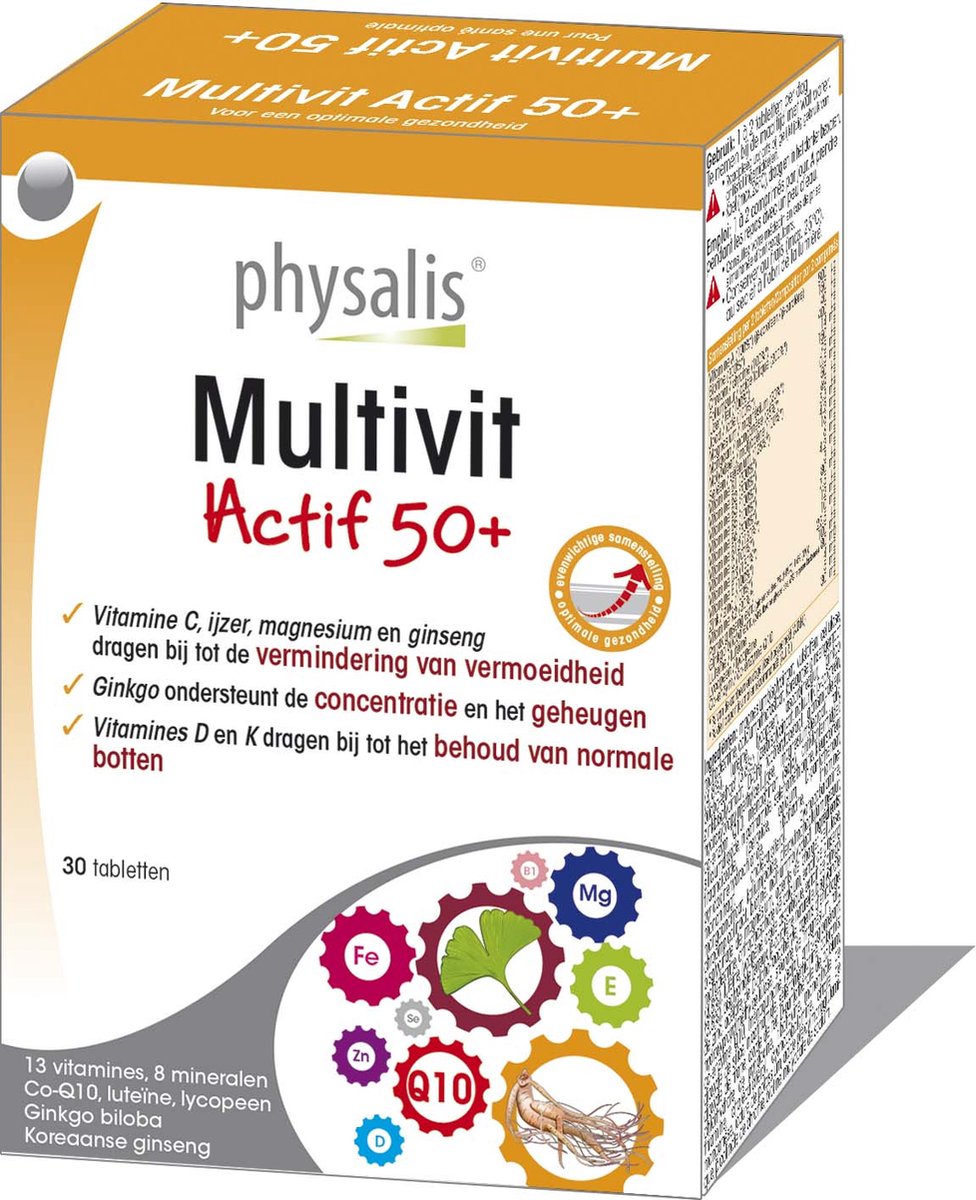 Physalis Supplementen Multivit Actif 50+ Tabletten 30Tabletten | bol