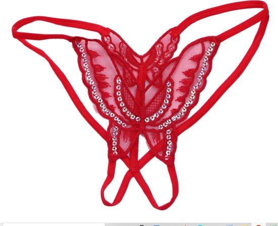 Erotische Slip I Sexy Slipje Met Kristallen I Vlinder string Sexy String I Erotisch... | bol.com