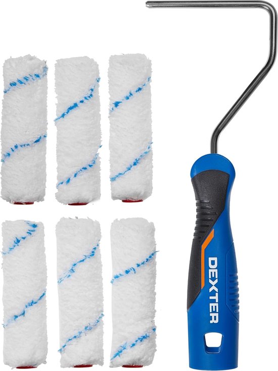 Set van 6 mini-verfrollers en handvat - verfrol - multifunctioneel ...