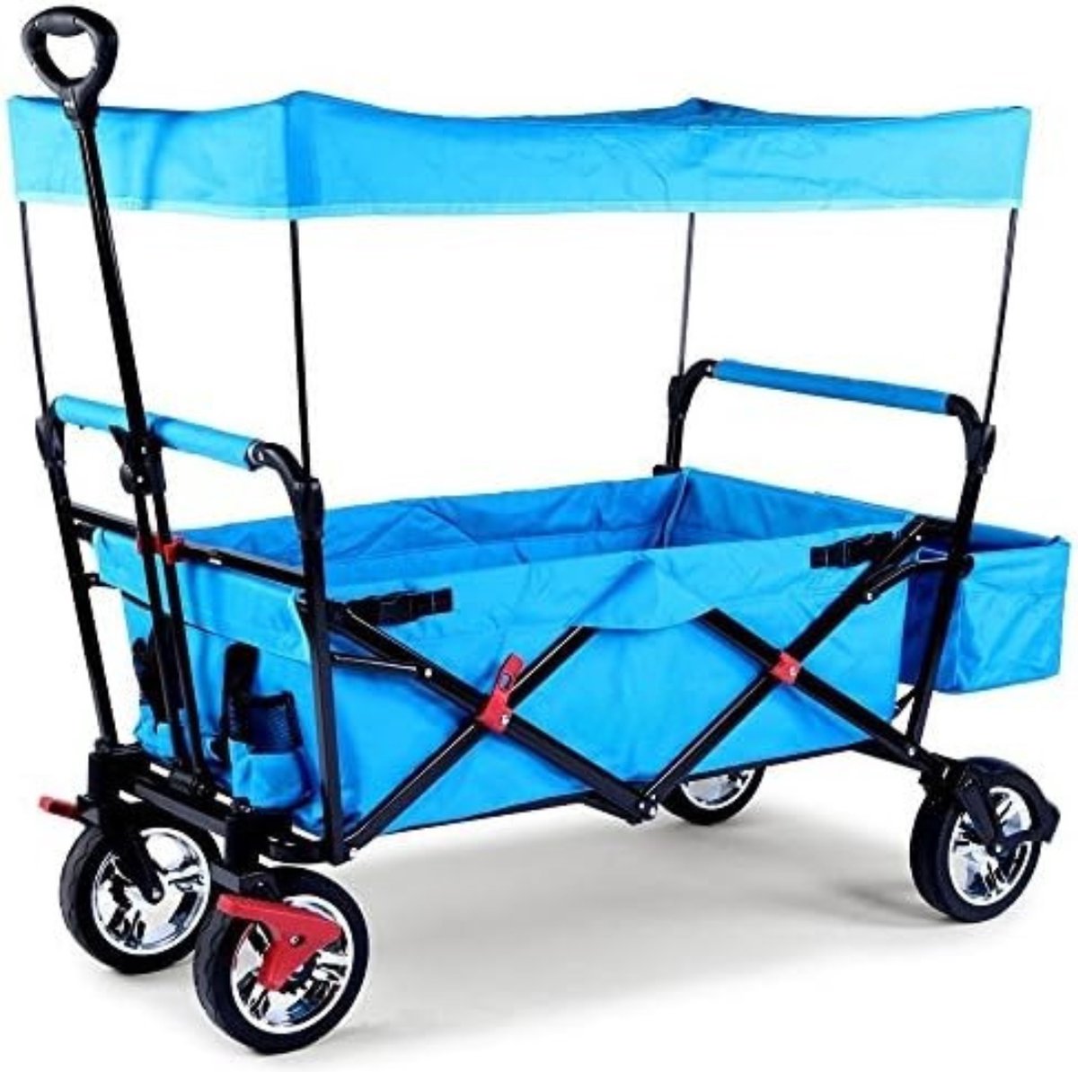 Bolderkar Kinderenvervoer - Bolderkar Met Duwstang - Blauw | bol.com