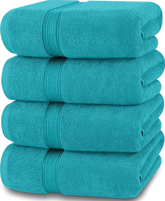 Badhanddoekenset, 4-pack - Premium 100% Ring Spun Cotton - Snel droog ...