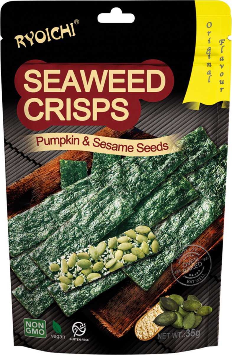 Yamata brand Zeewier snack pompoenpitten/sesam 35 g | bol