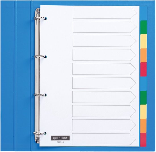 Tabbladen Quantore 4-gaats 10-delig assorti tabs PP | bol