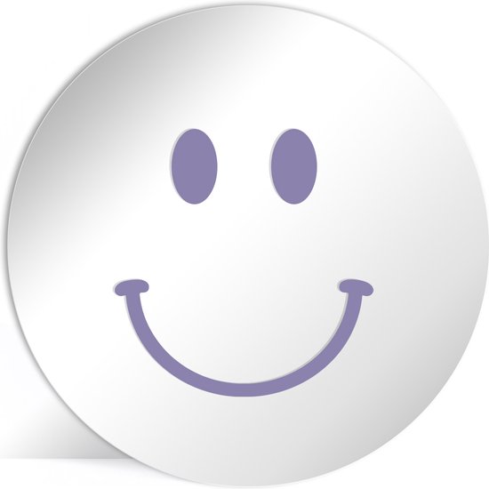 Lila Smiley Spiegel - 38cm - Rond | bol