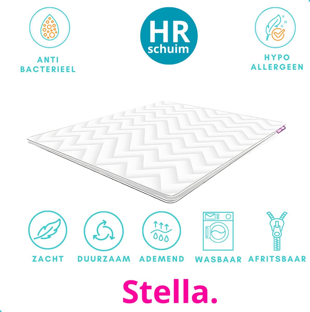Stella PRO HR - Matras Topper - 90x200 - 6cm dik - Koudschuim ...
