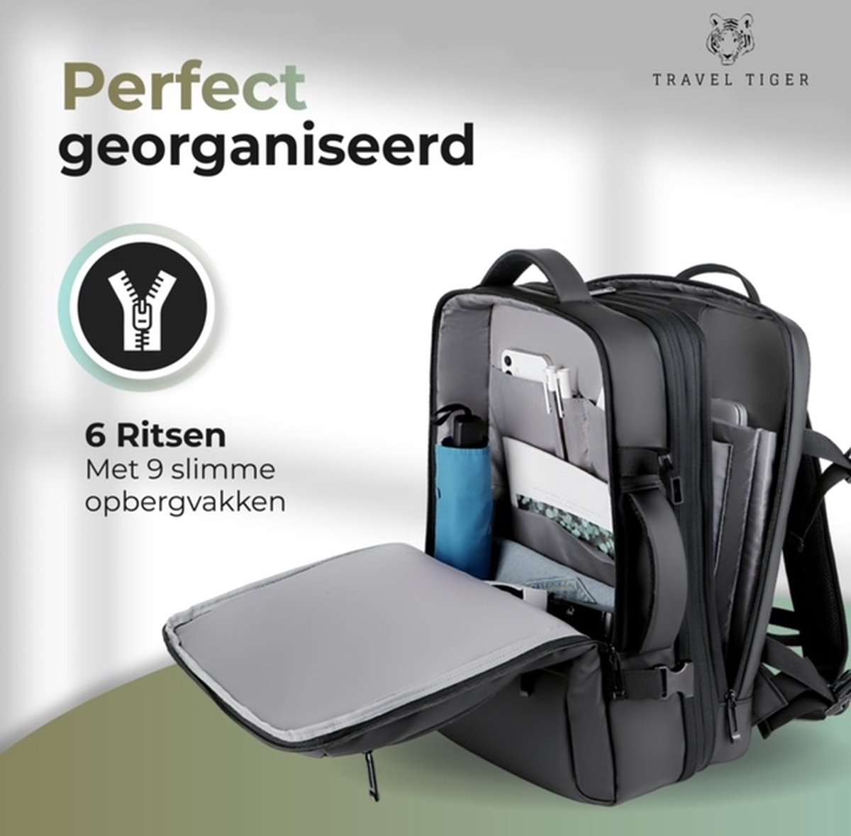 Travel Tiger Laptop Rugtas – Laptop Reistas - 17 Inch – 40 Liter ...