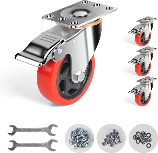 Heavy Duty Casters / Trolley Wheels for Furniture - Rubber Heavy Duty ...