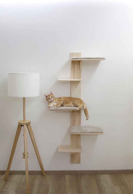 Wandkrabpaal Timber, mer ligvlakken, kussen, treeplanken krabplank, 150 ...