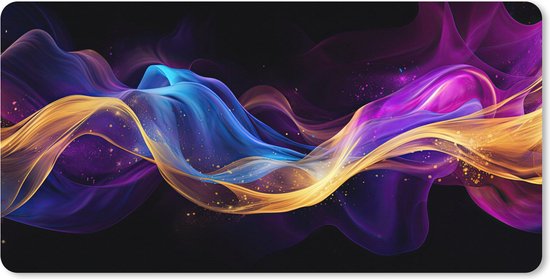 Muismat 90x45 cm - Bureaumat gaming neon goud - Computer en gameroom ...