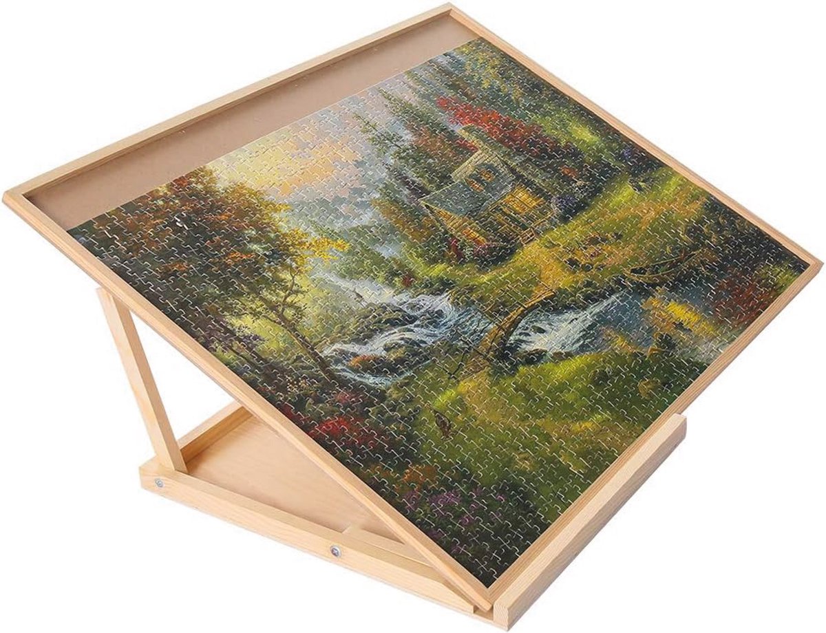 Puzzle - Puzzelbord - Verstelbaar - Voor 1000 stukjes - Houten - Tafel ...