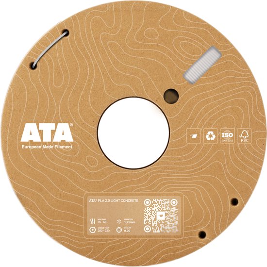 ATA® PLA 2.0 Light Concrete Grey - PLA 3D Printer Filament - 1.75mm - 1 ...