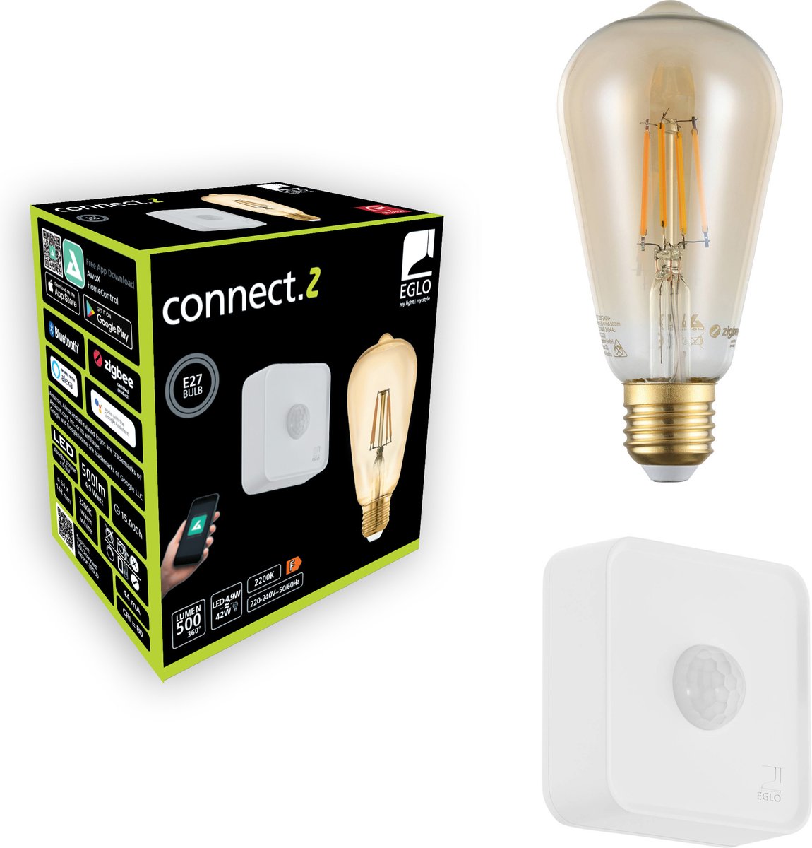 EGLO connect.z Smart Starterspakket - LED Lamp - Sensor - E27 - 2200K ...