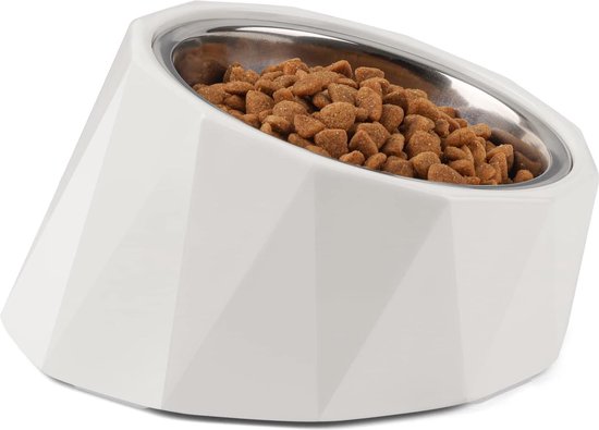 15 Degree Tilt Dog Bowl, 120 ml Inclined Dog Bowl Raised for Dogs and ...