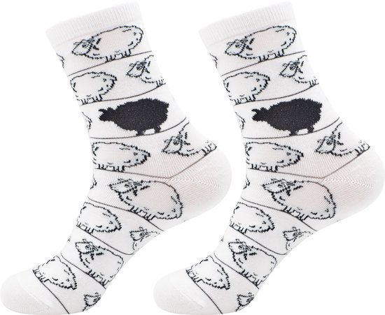 Robin Ruth - Zwarte schaap - Wit - Dames sok - Maat 36-42 | bol