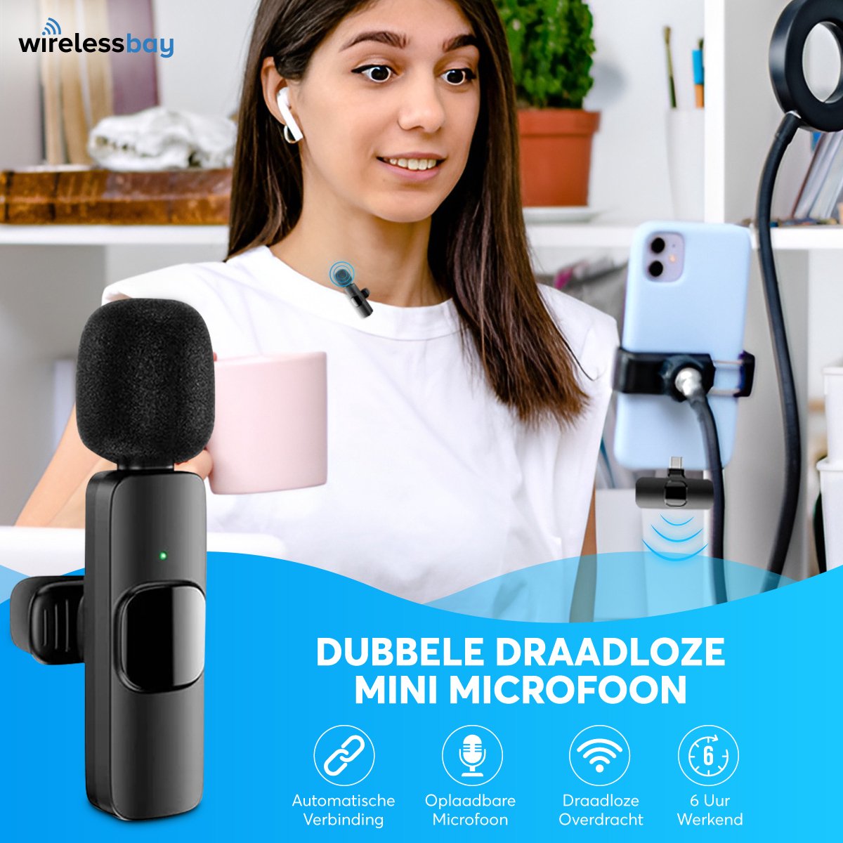 Wireless Bay 2x Draadloze Dasspeld Microfoon - Geschikt voor USB C ...