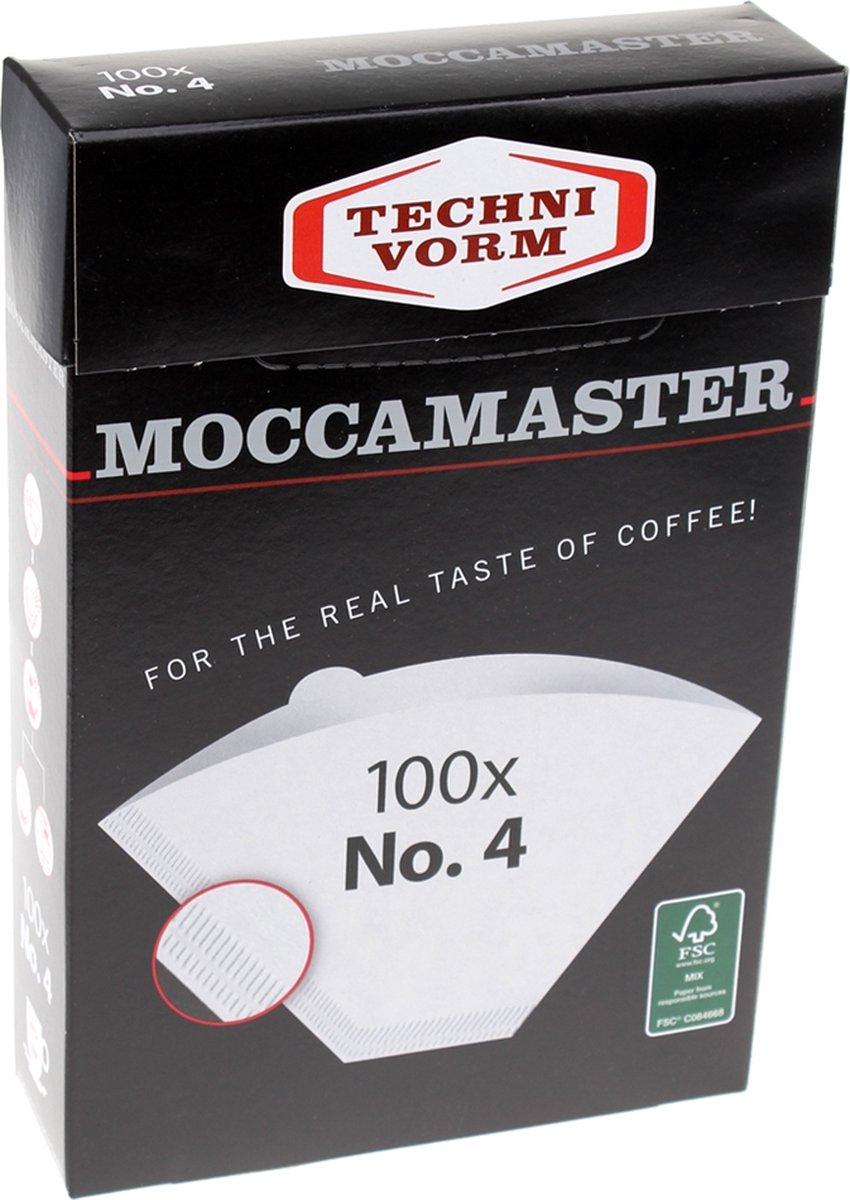 Moccamaster Filters - Koffiefilters - Wit - Nr. 4 - 100 stuks | bol
