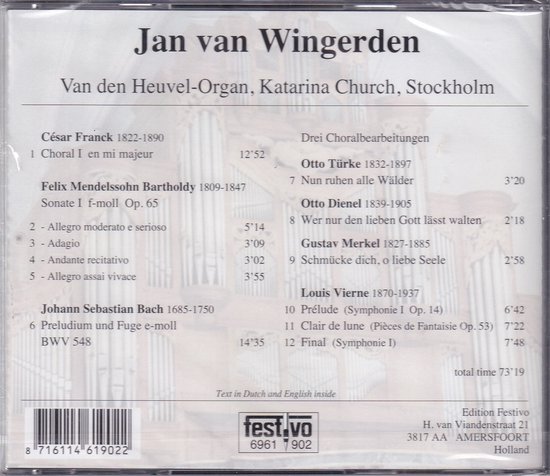 Jan van Wingerden - Jan van Wingerden bespeelt het van-den-Heuvelorgel ...