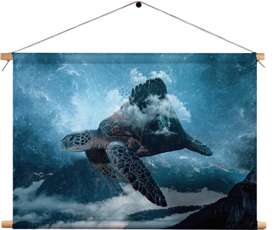 Textielposter De Vliegende Zeeschildpad Rechthoek Horizontaal L (43 X 60 CM) -... | bol