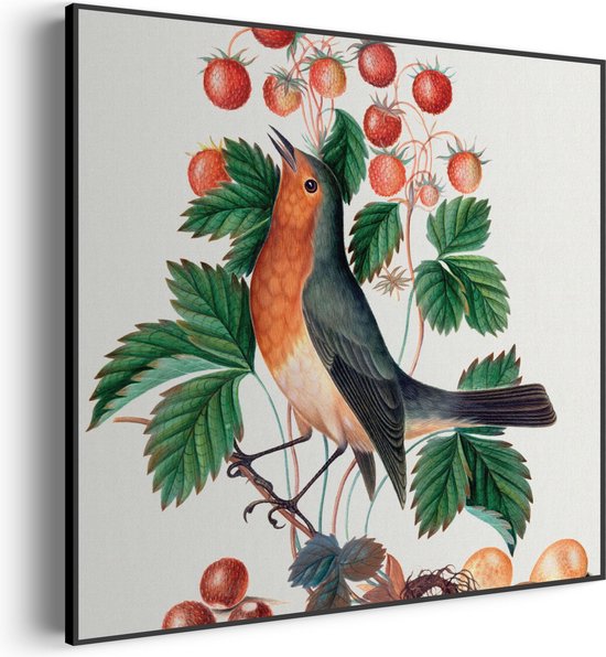 Akoestisch Schilderij Prent Natuur Vogel en Bloemen 11 Vierkant Pro L (80 X 80 CM) -... | bol.com