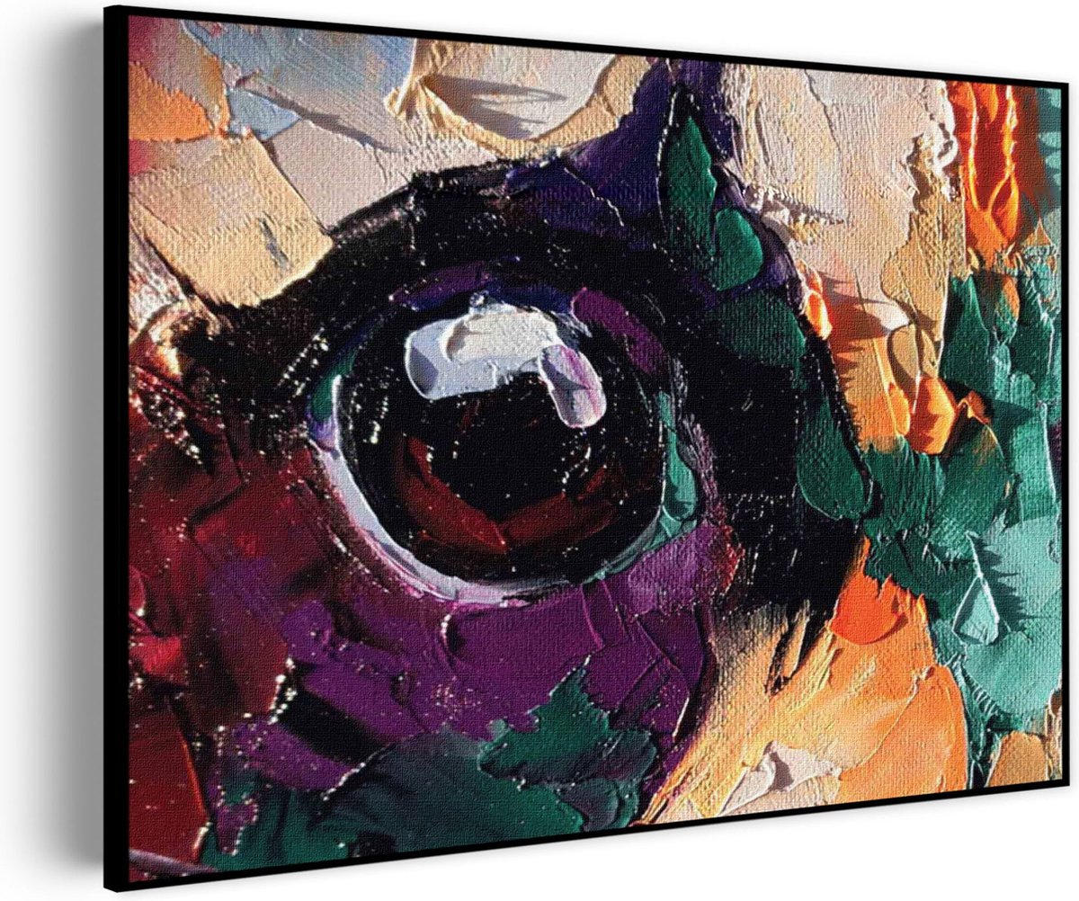 Akoestisch Schilderij Geschilderde Dierenkop in Kleur Rechthoek Horizontaal Basic L... | bol.com