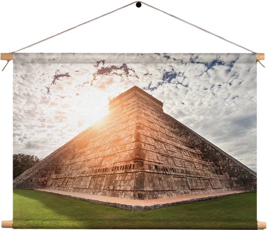 Textielposter Azteken pyramide Rechthoek Horizontaal L (43 X 60 CM ...
