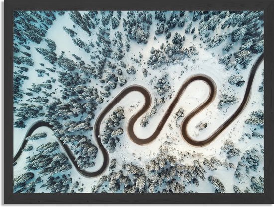 Poster Weg door een witte wereld Rechthoek Horizontaal Met Lijst M (40 ...