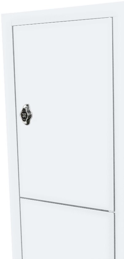 Metalen lockerkast - Wit - 8 deurs 2 delig - met slot - 180x60x50 cm ...