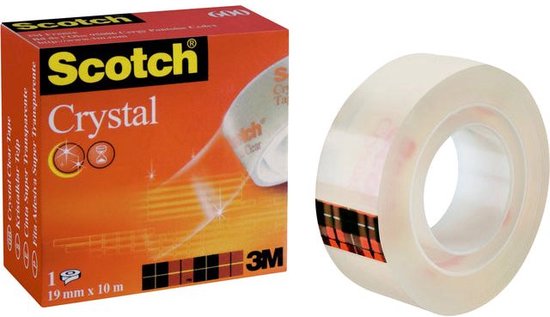 Plakband Scotch Crystal 600 19mmx10m | Omdoos a 12 stuk | 12 stuks | bol