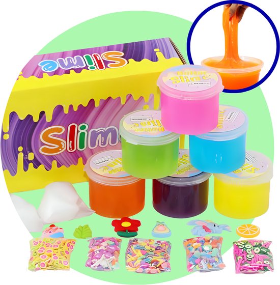 Roveli Slijm – Heldere Slijm – Slime – Speelslijm – 6 potjes – Extra ...