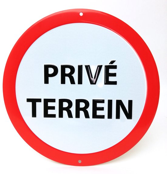 Metalen bord | Privé terrein | | eigen terrein | met relief | Prive ...