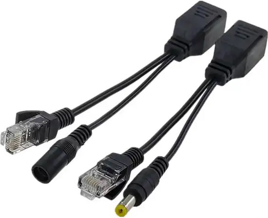 Netwerk POE Splitter - RJ45 - Power over Ethernet - 0.16m - Zwart | bol.com
