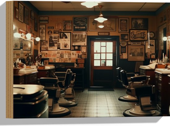 Hout - Kapper - Zaak - Oud - Schilderijen - 40x30 cm - 9 mm dik - Foto ...