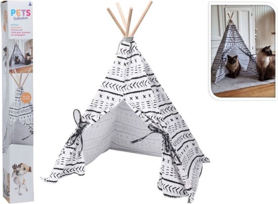 Pets Collection Tipi tent - voor katten/huisdieren - Canvas - 56 x 74 ...