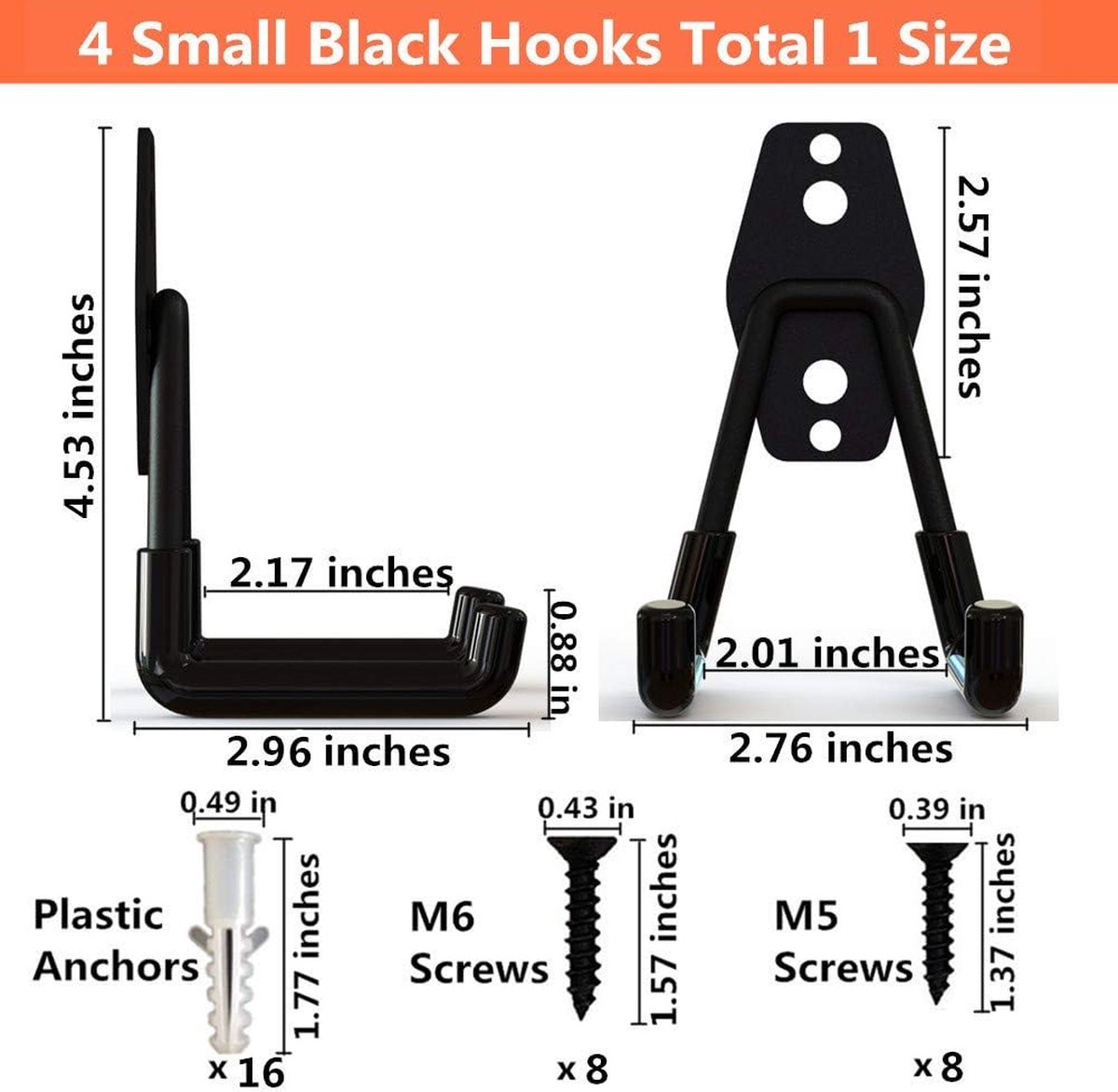 Garage opslag Utility dubbele haken, zware muur mount organizer tool ...